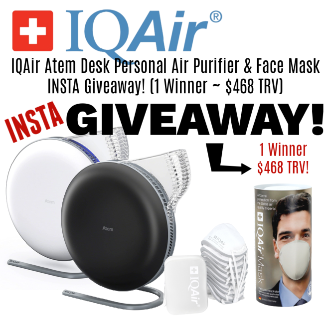 IQAir Atem Desk Personal Air Purifier & Face Mask INSTA Giveaway! (1 ...